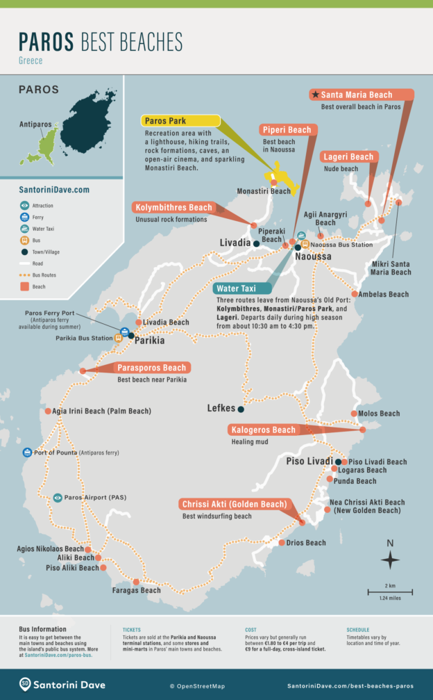 Paros Maps - Hotels, Beaches, Towns, Nightlife, Bars, Restaurants