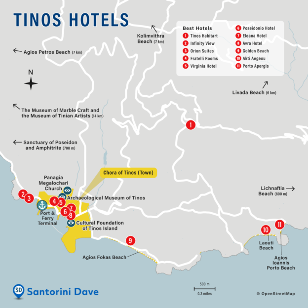 TINOS MAP - Best Areas, Neighborhoods, & Places to Stay