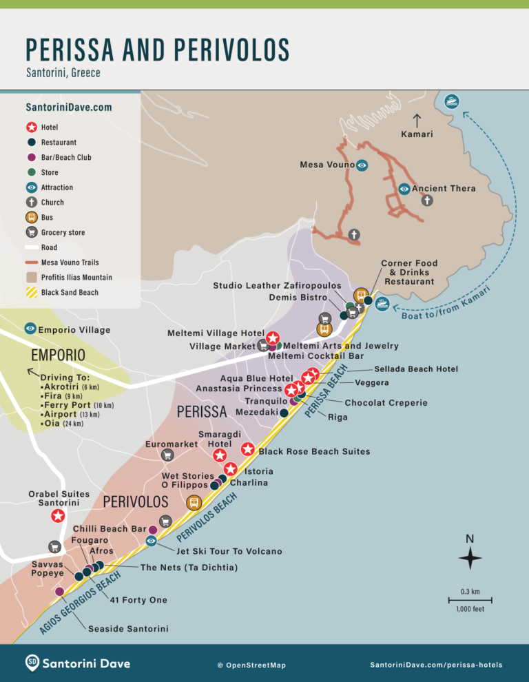 WHERE TO STAY in PERISSA & PERIVOLOS - SantoriniDave.com