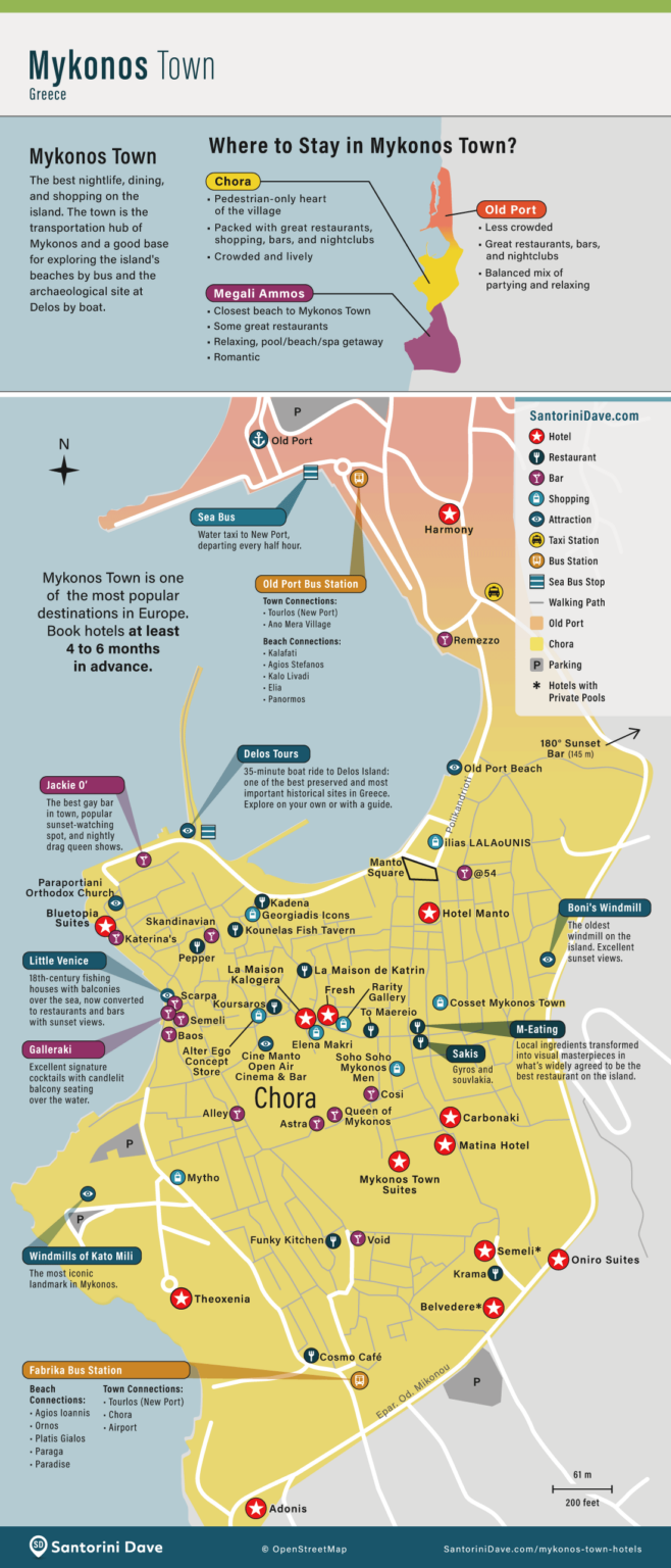 Mykonos Maps - Hotels, Towns, Beaches, Attractions, Bus, Ferry Port