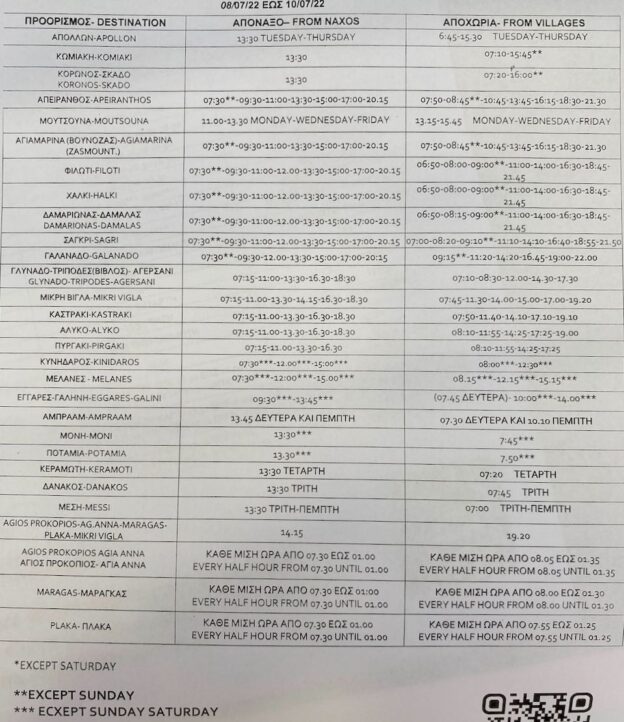 Naxos Public Bus - Routes, Tickets, Schedules