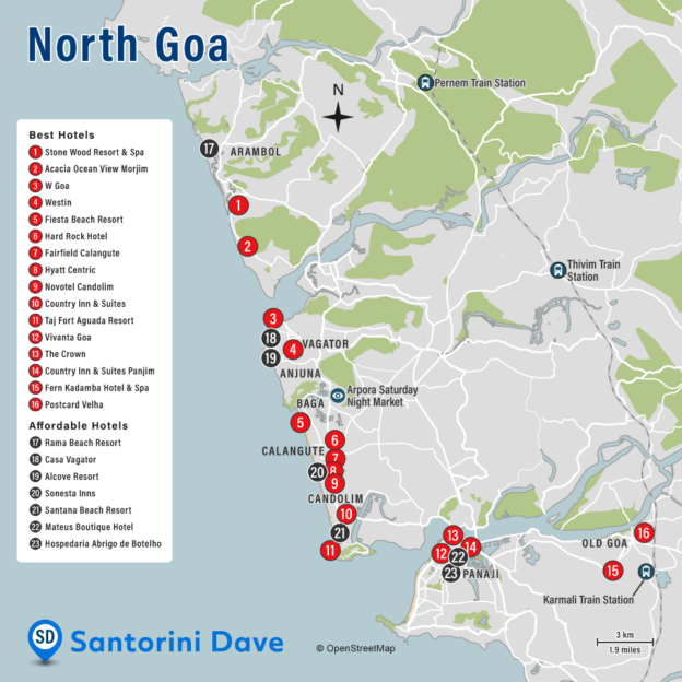 GOA MAP - Best Hotels, Beaches, Towns, & Places to Stay