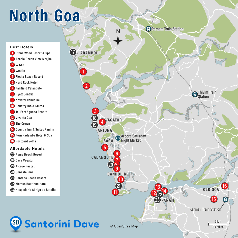 GOA MAP - Best Hotels, Beaches, Towns, & Places to Stay