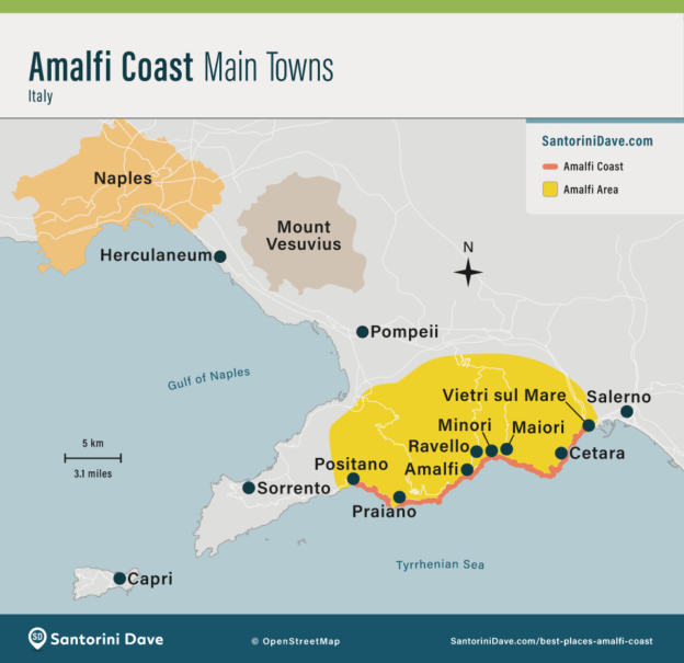 Amalfi Coast Maps - Towns & Cities