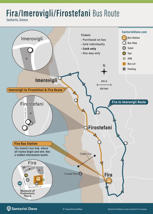 Santorini Public Bus - Routes, Schedules, Tickets, Map
