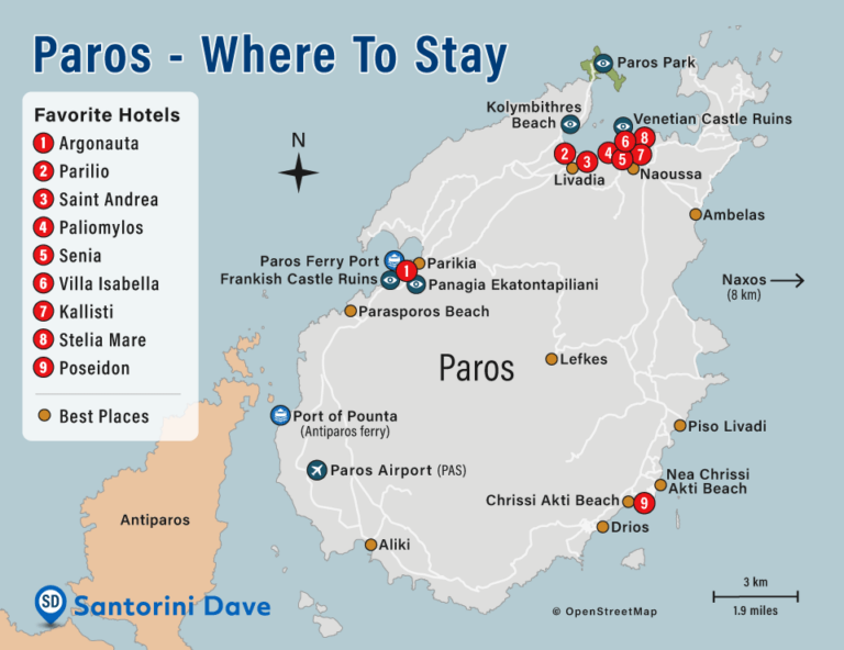 Paros Maps - Hotels, Beaches, Towns, Nightlife, Bars, Restaurants